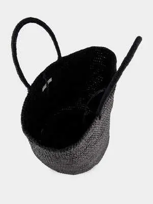 SENSI STUDIO Maxi Straw Tote - Black