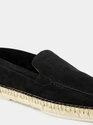 AURELIEN Suede Beachside Loafers - Black