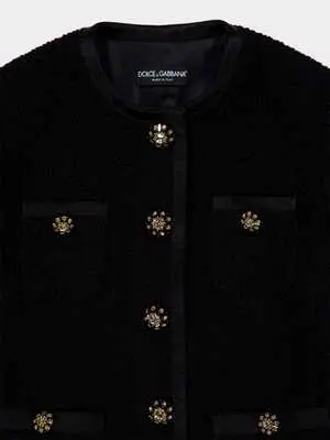 Dolce & Gabbana Cropped Single-breasted Bouclé Tweed Jacket