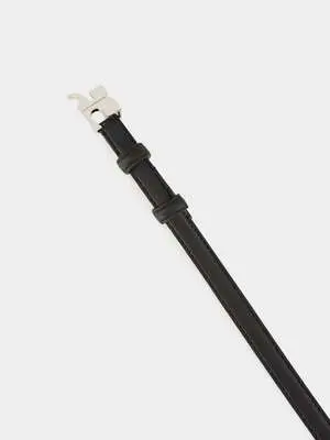 COURREGES Naplack Leather Belt - Black