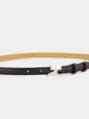 COURREGES Naplack Leather Belt - Black