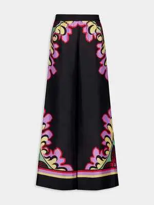 La DoubleJ Palazzo Placée Silk Trousers - Black