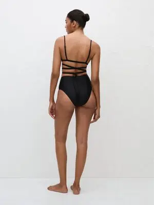 Matteau Wrap Triangle Bikini Top - Black