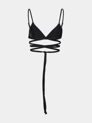 Matteau Wrap Triangle Bikini Top - Black