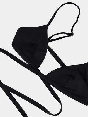 Matteau Wrap Triangle Bikini Top - Black