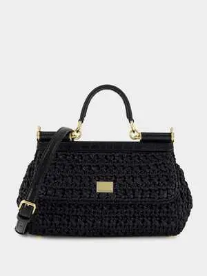 Dolce & Gabbana Sicily Crochet Mini Bag - Black