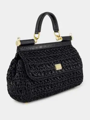 Dolce & Gabbana Sicily Crochet Mini Bag - Black