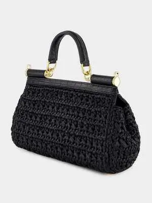 Dolce & Gabbana Sicily Crochet Mini Bag - Black