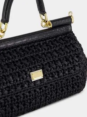 Dolce & Gabbana Sicily Crochet Mini Bag - Black