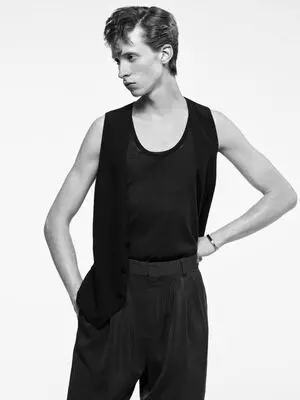 Saint Laurent Silk Crepe Muslin Buttoned Vest