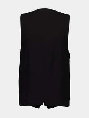 Saint Laurent Silk Crepe Muslin Buttoned Vest
