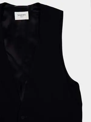 Saint Laurent Silk Crepe Muslin Buttoned Vest