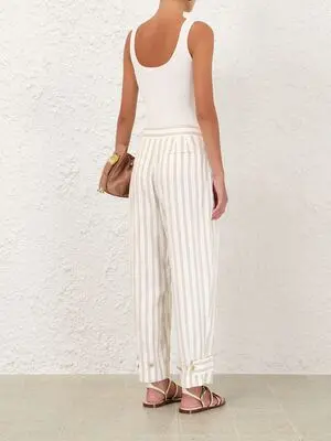 Zimmermann Illuminate Linen-blend Trousers - Cream