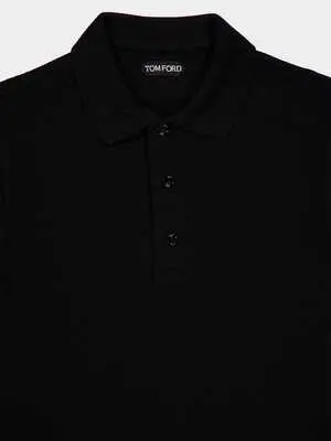 TOM FORD Lyocell Polo Shirt - Black