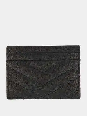 Saint Laurent Cassandre Matelassé Card Case In Leather