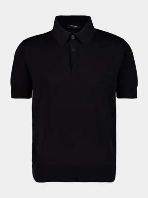 Balmain Polo Regular Fit Cotton Silk Knit