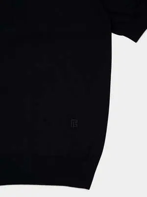 Balmain Polo Regular Fit Cotton Silk Knit