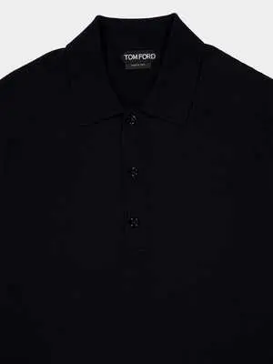 TOM FORD Merino Wool Fine Gauge Polo - Black