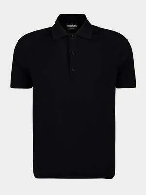 TOM FORD Merino Wool Fine Gauge Polo - Black