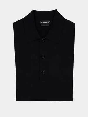 TOM FORD Merino Wool Fine Gauge Polo - Black