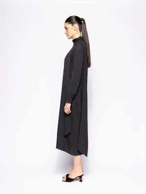 PAULA Irys Wrap Maxi Dress With Tie Neck