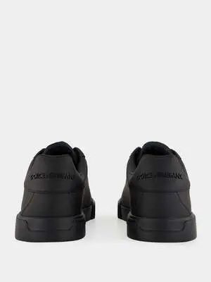 Dolce & Gabbana Low-top Leather Sneakers - Black