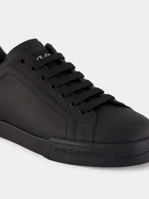 Dolce & Gabbana Low-top Leather Sneakers - Black