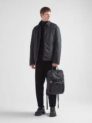 Prada Re-nylon And Saffiano Leather Backpack - Black