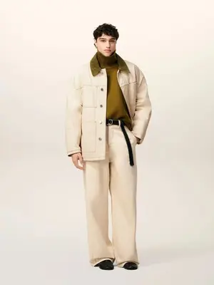 Ami Padded Worker Jacket - Cream