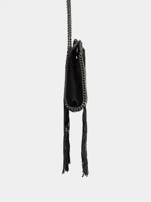 Stella McCartney Limited-edition Falabella Sequin Fringe Tiny Tote - Black