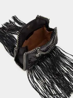 Stella McCartney Limited-edition Falabella Sequin Fringe Tiny Tote - Black