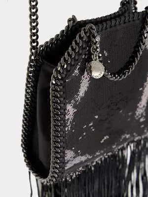 Stella McCartney Limited-edition Falabella Sequin Fringe Tiny Tote - Black