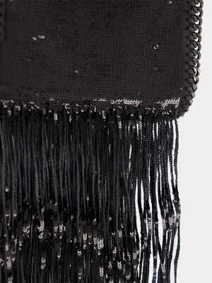 Stella McCartney Limited-edition Falabella Sequin Fringe Tiny Tote - Black