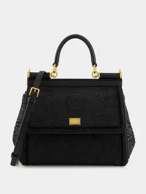 Dolce & Gabbana Medium Sicily Nappa Handbag - Black