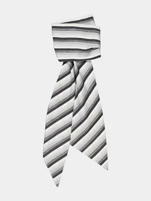 MARRAKSHI LIFE And White Stripe Cotton Scarf - Black