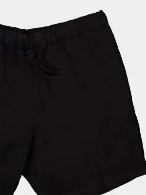 120% Lino Linen Bermuda Shorts - Black