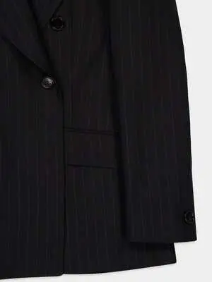 Gucci Pinstripe Wool Jacquard Double-breasted Blazer - Black