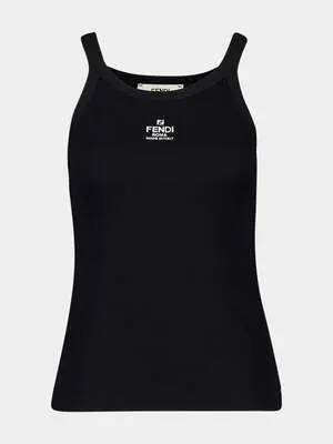 Fendi Cotton Jersey Tank Top - Black