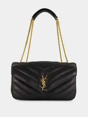 Saint Laurent Loulou Medium Matelassé Leather Bag - Black