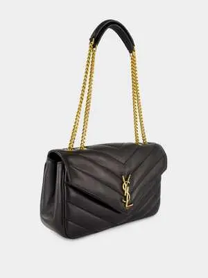 Saint Laurent Loulou Medium Matelassé Leather Bag - Black