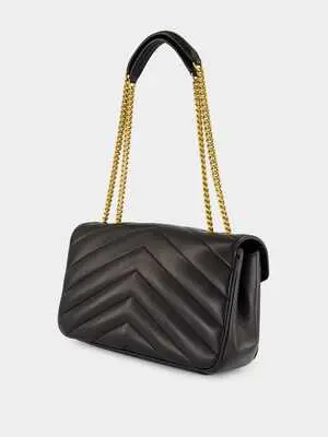 Saint Laurent Loulou Medium Matelassé Leather Bag - Black