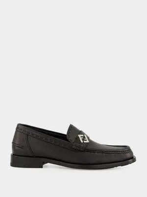Fendi Ff Metal Selleria Loafers - Black