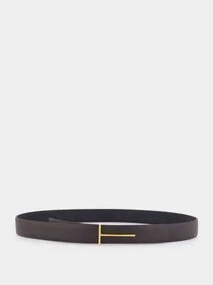 TOM FORD Slim Reversible T Leather Belt
