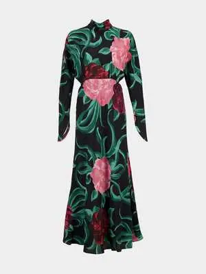 La DoubleJ Peony Gilda Maxi Dress - Black