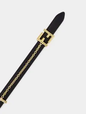 Fendi Reversible Ff Leather Belt - Black