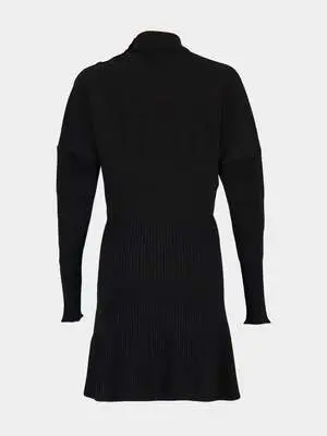 Balmain Short Flared Knit Dress - Black