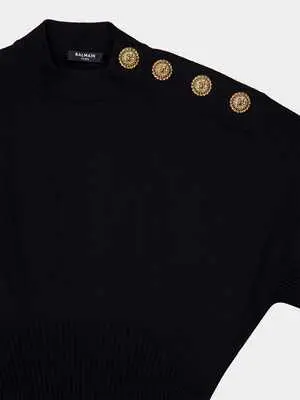 Balmain Short Flared Knit Dress - Black