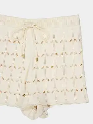 Zimmermann Rhiannon Pointelle Shorts - Cream