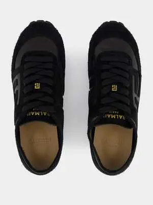 Balmain Racer 45 Leather Trainers - Black
