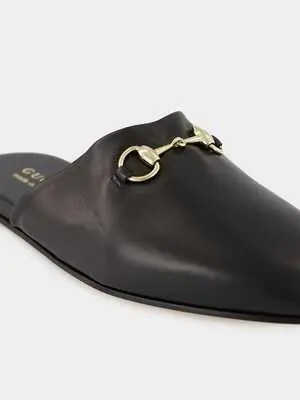 Gucci Leather Horsebit Mules - Black